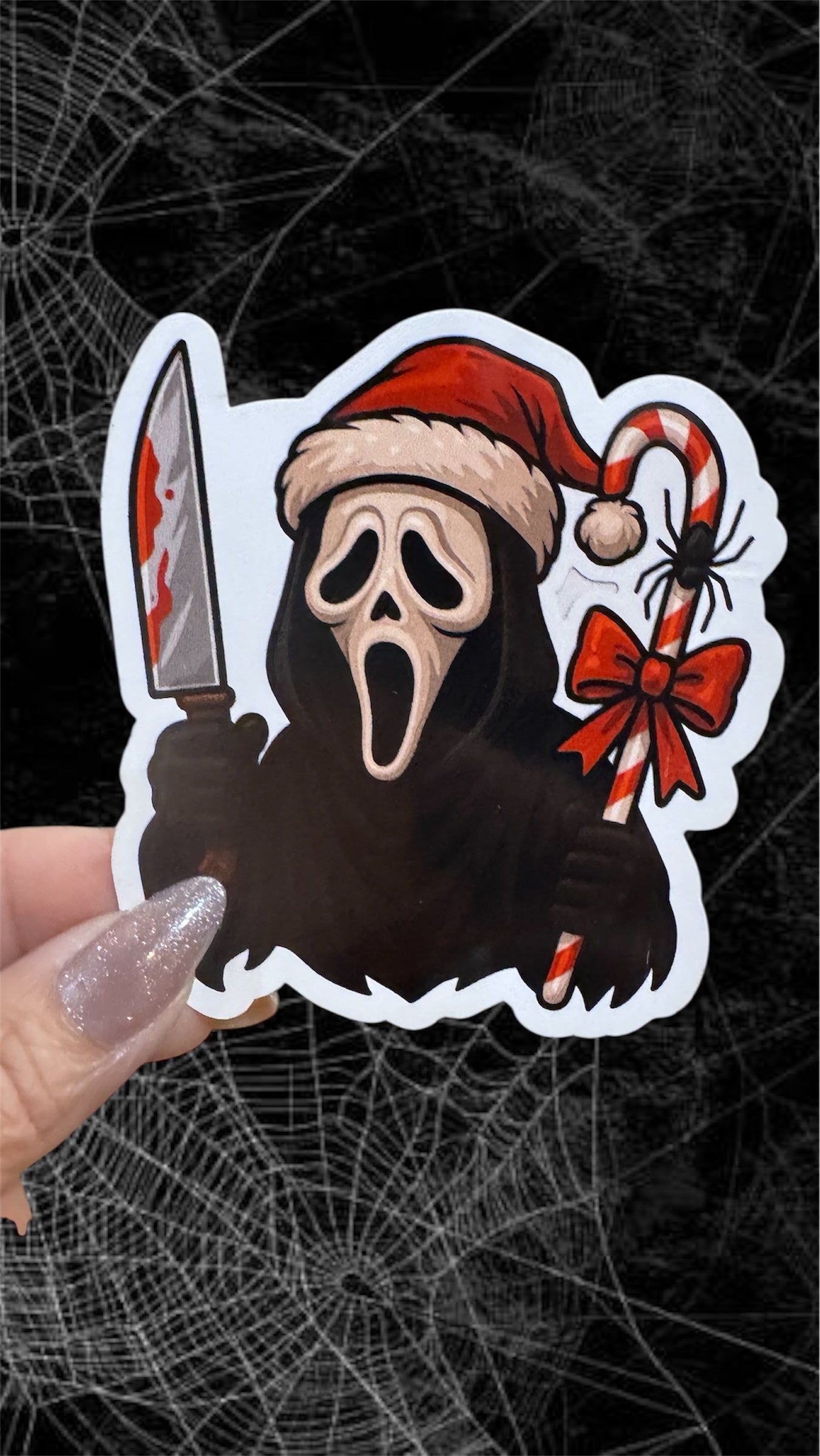 Christmas Ghost Face Sticker – zombieloungeonline
